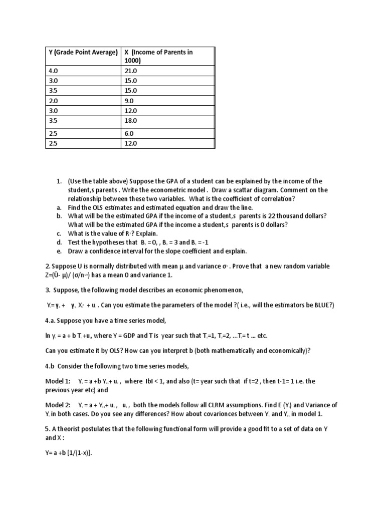 Assignment 1 | Download Free PDF | Variance | Ordinary Least Squares