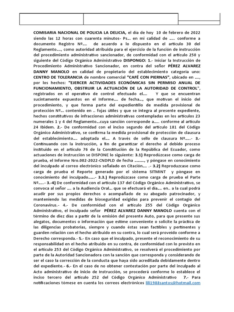 Copia de MODELO AUTO INICIO PREVIO MEDIDA PROVISIONAL | PDF | Gobierno ...