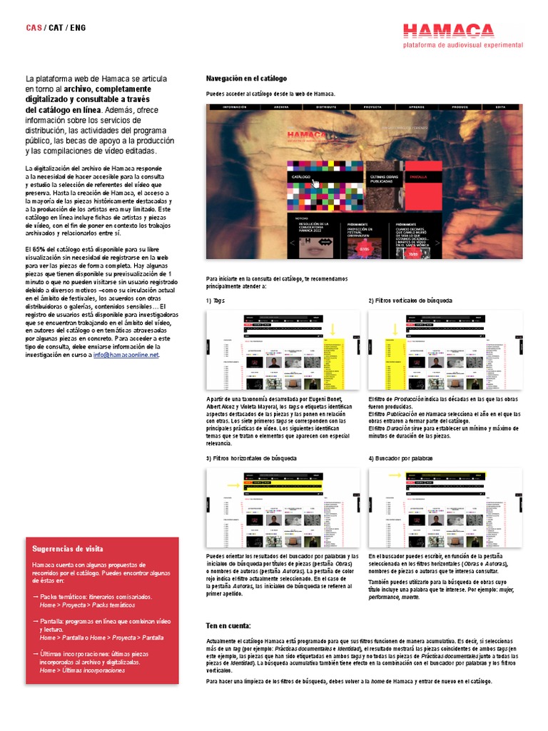 Instrucciones Consulta Catálogo HAMACA | PDF | Internet | Red mundial