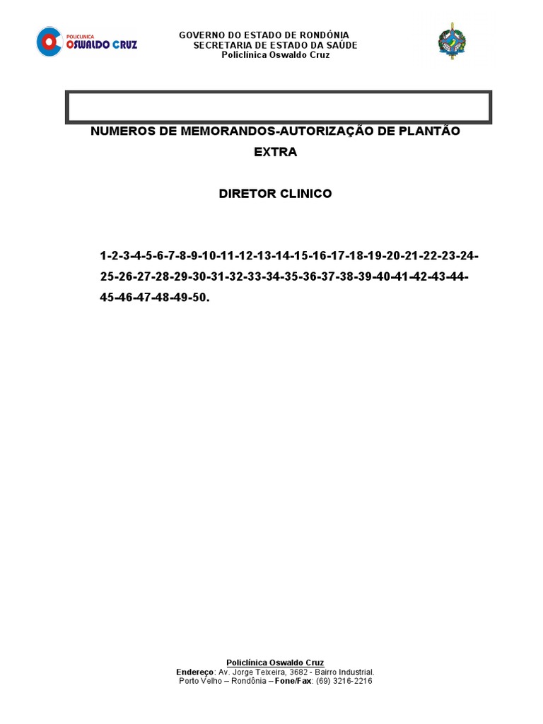 Numeração Memorando | PDF