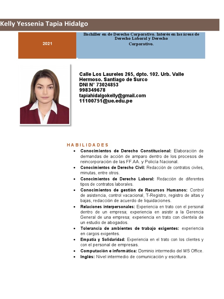 CV 2022 - Kelly Tapia | PDF | Justicia | Crimen y violencia