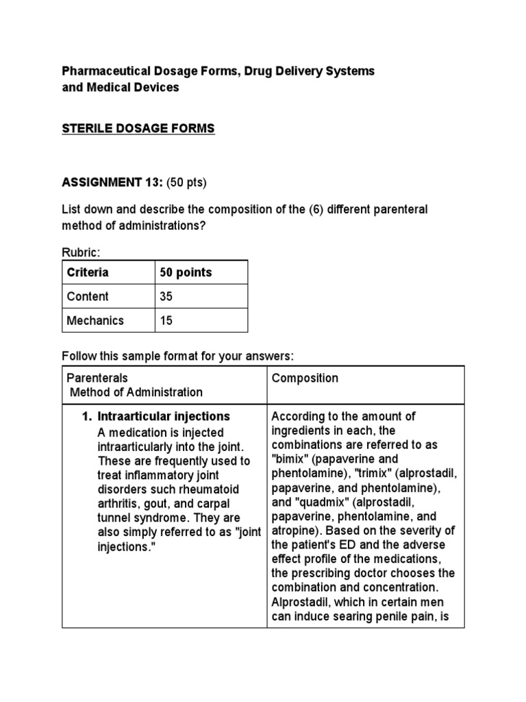 PDF - Assign (13) - STERILE DOSAGE FORMS | PDF | Injection (Medicine ...