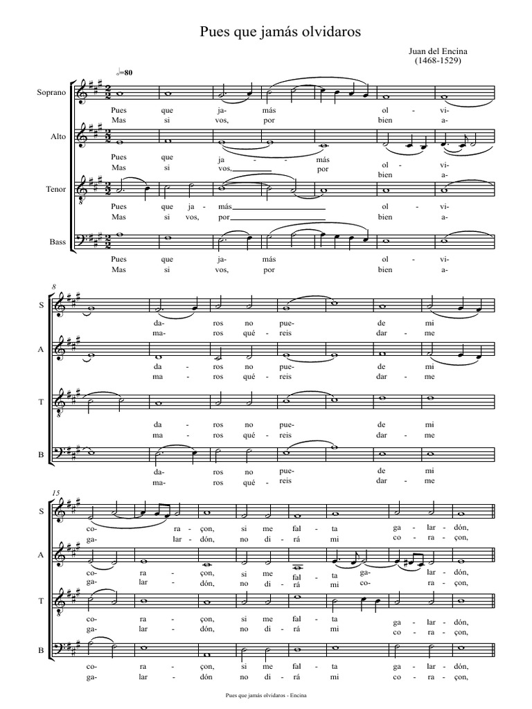 Pues Que Jamás Olvidaros Edited Tenor-Contralt | PDF