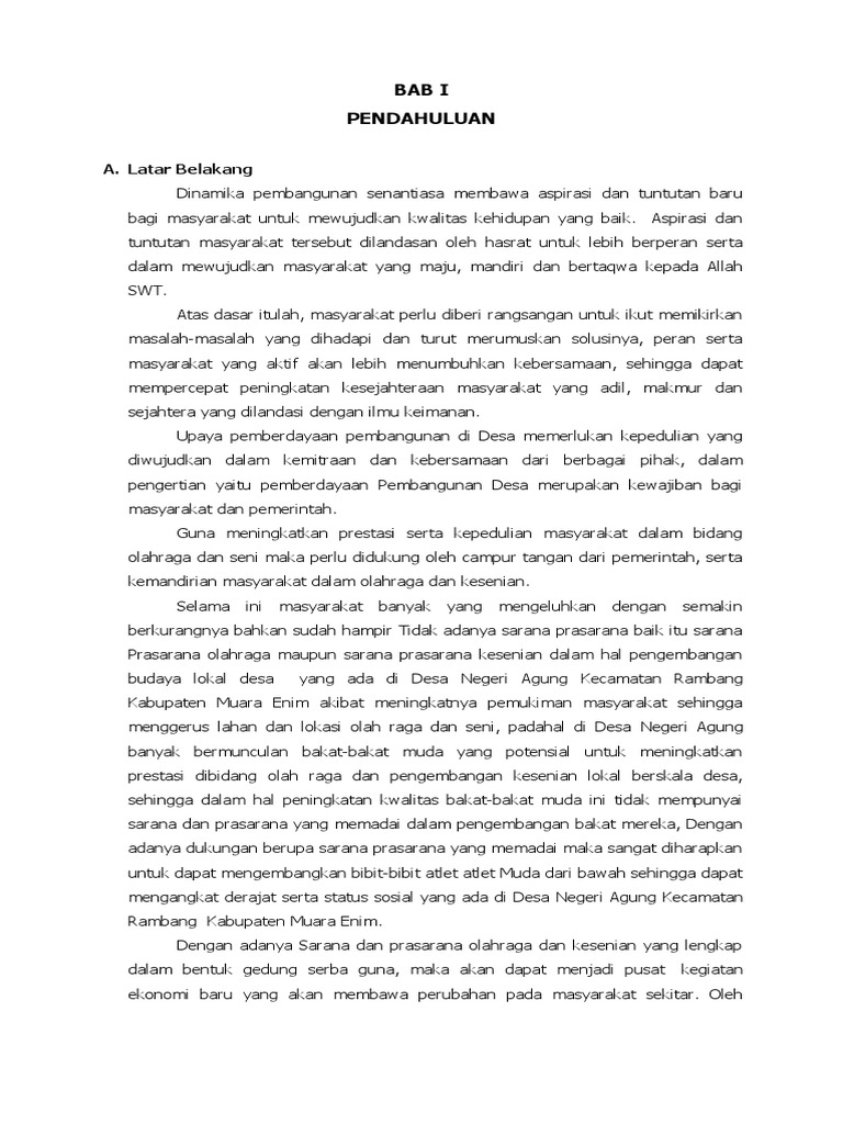 Proposal Gedung Serbaguna | PDF