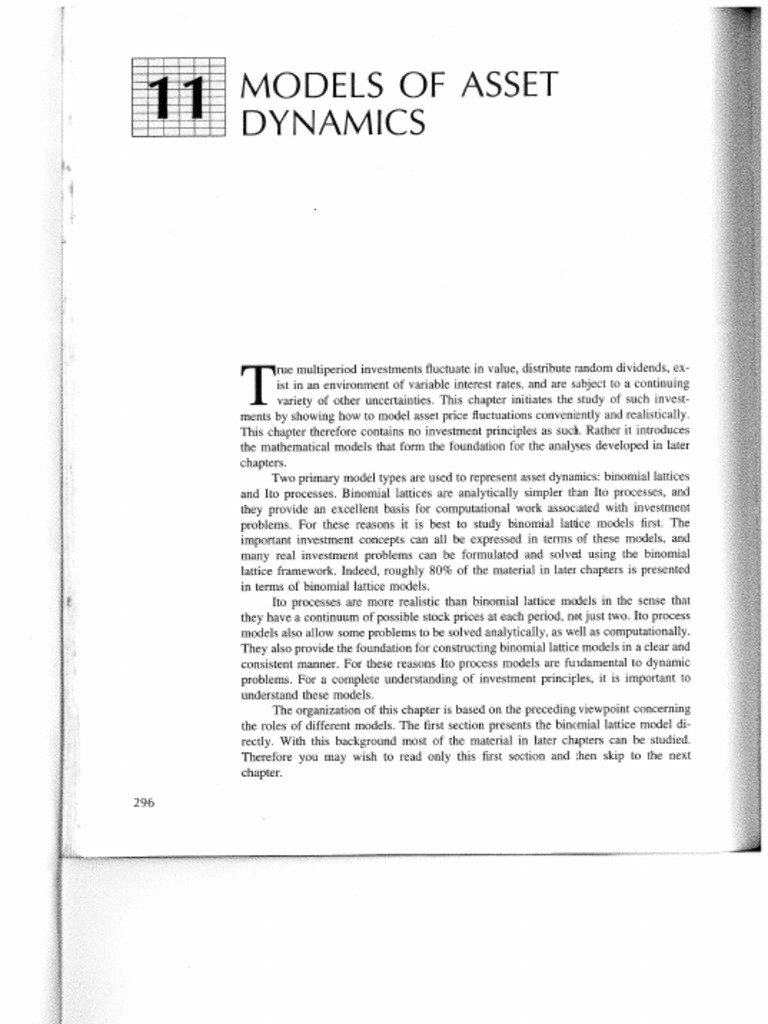 Models of Asset Dynamics - CH 11 of Investment Science | PDF