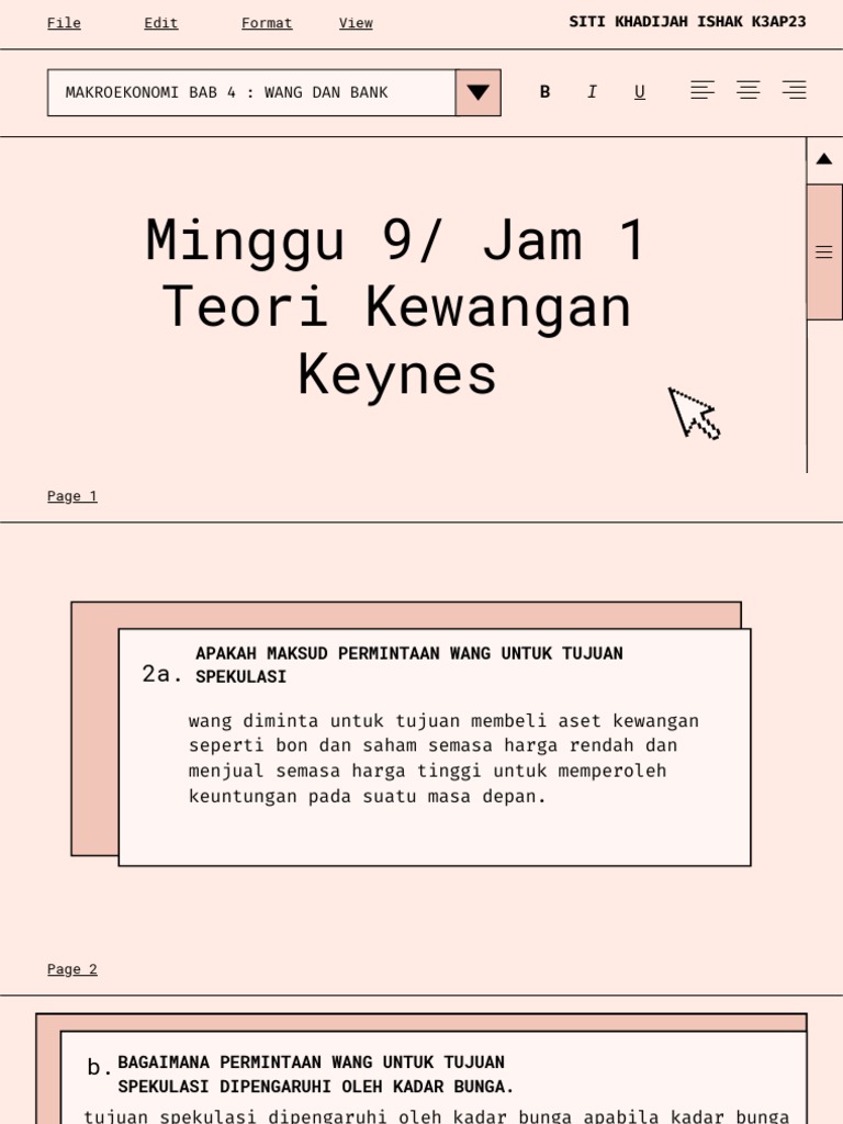 Minggu 9 Jam 1 Teori Kewangan Keynes | PDF
