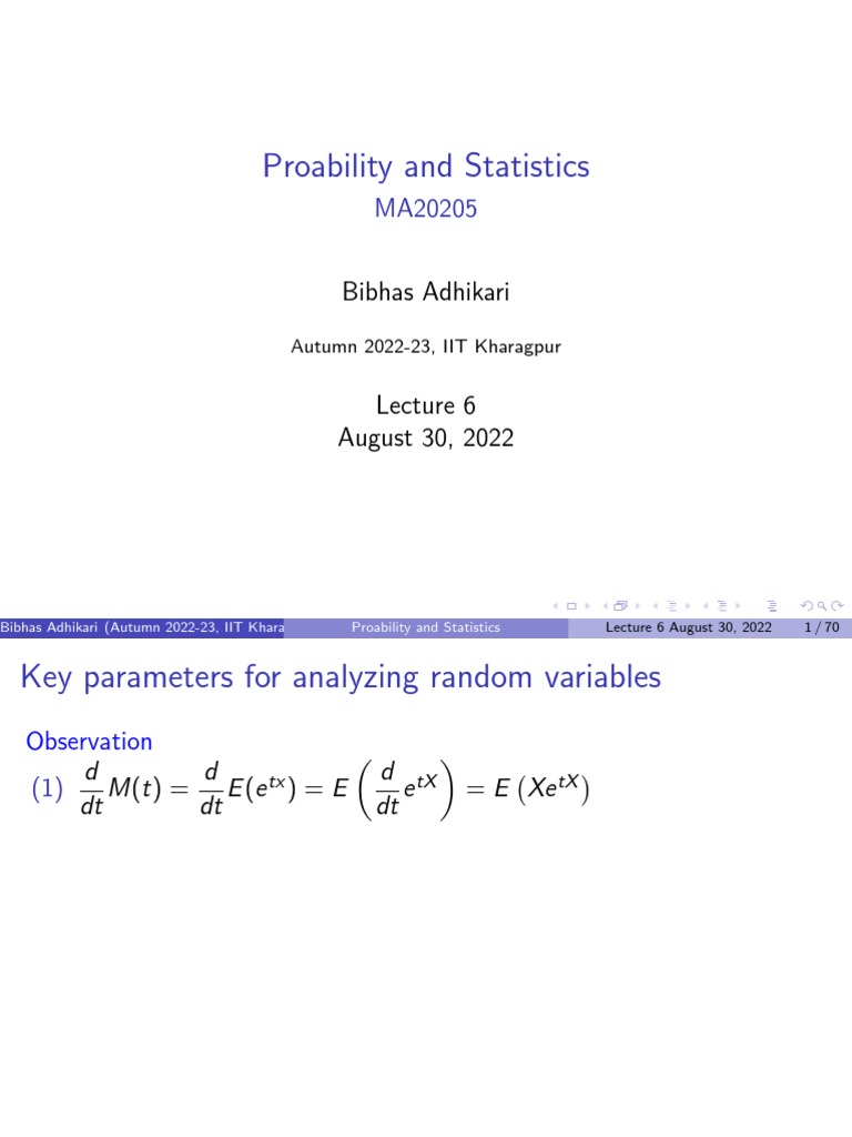 PSLecture6 2022 | Download Free PDF | Probability Theory | Probability Distribution