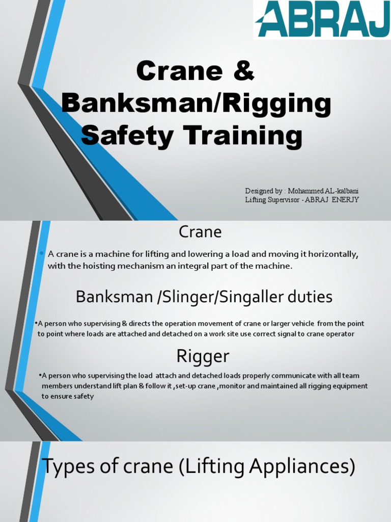 Crane Safety & Rigging - Banksman Training | PDF | Crane (Machine ...