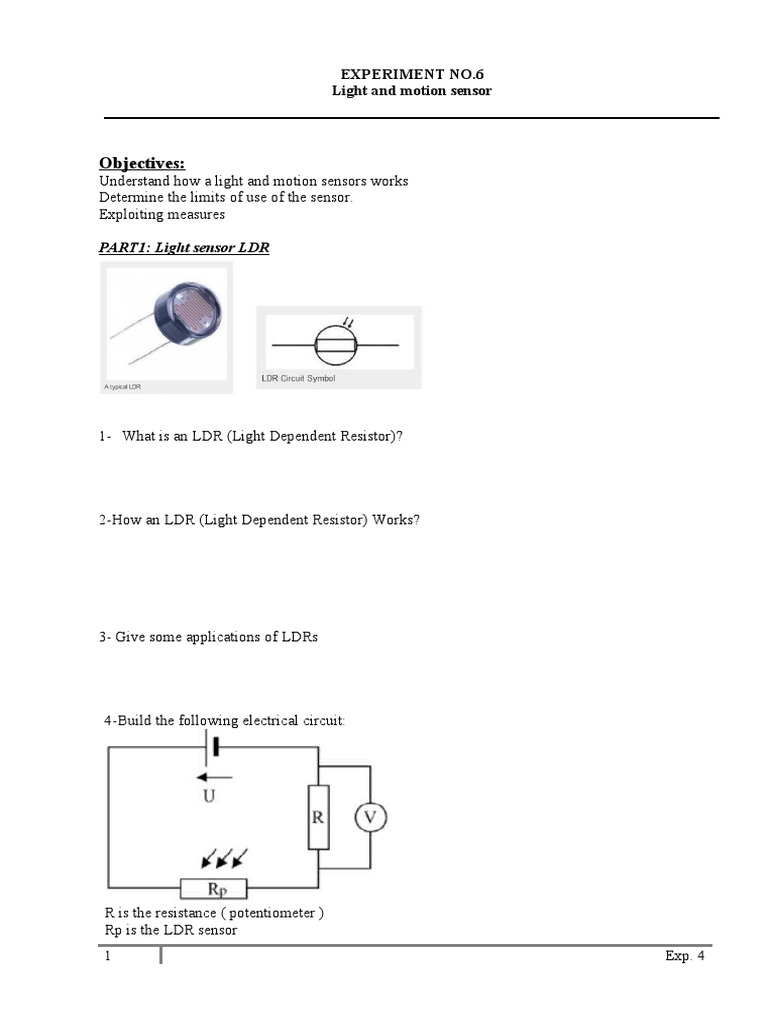 Light & Motion Sensor Guide | PDF
