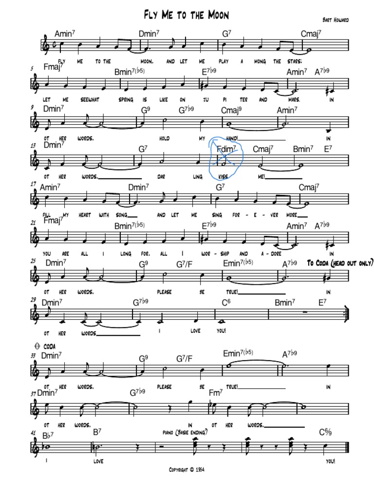 Fly Me To The Moon C Major | PDF