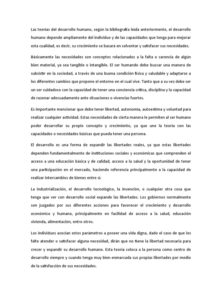 Las Teorías Del Desarrollo Humano | PDF Las Teorías Del Desarrollo Humano | PDF