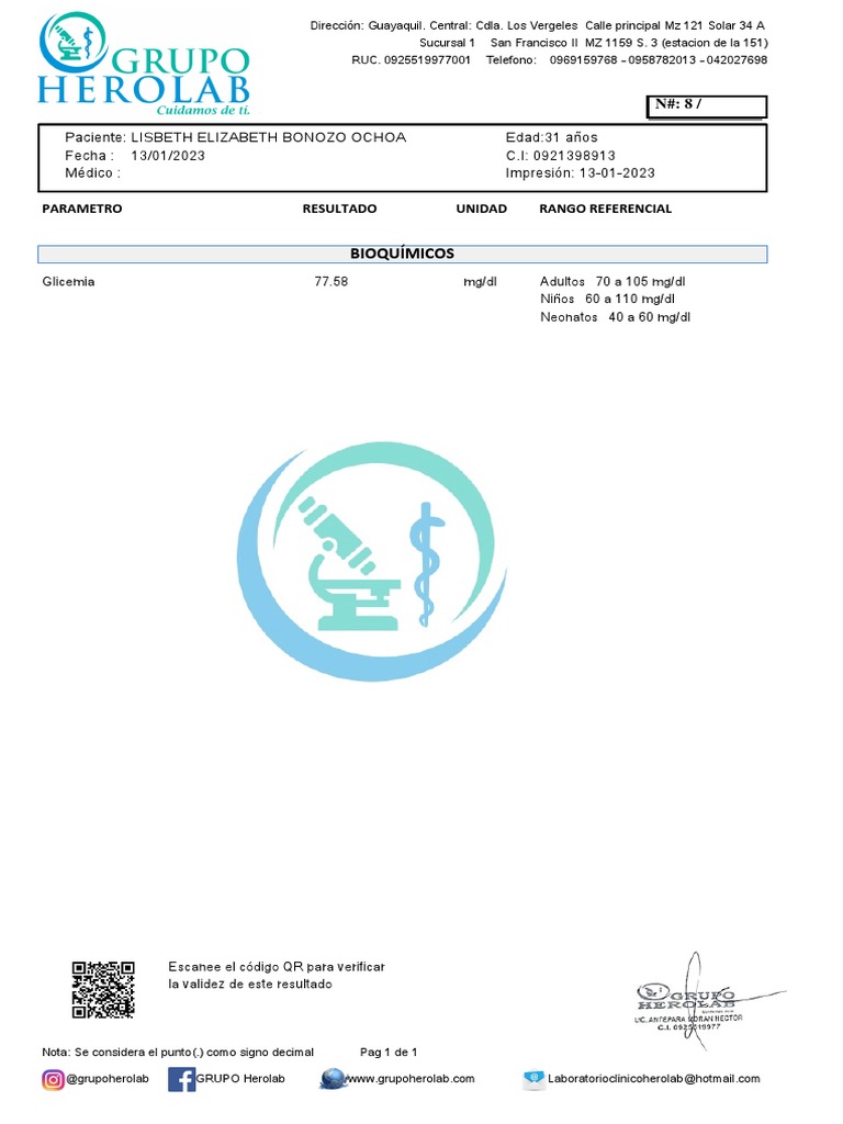 Resultados de Análisis de Lisbeth Bonozo | PDF