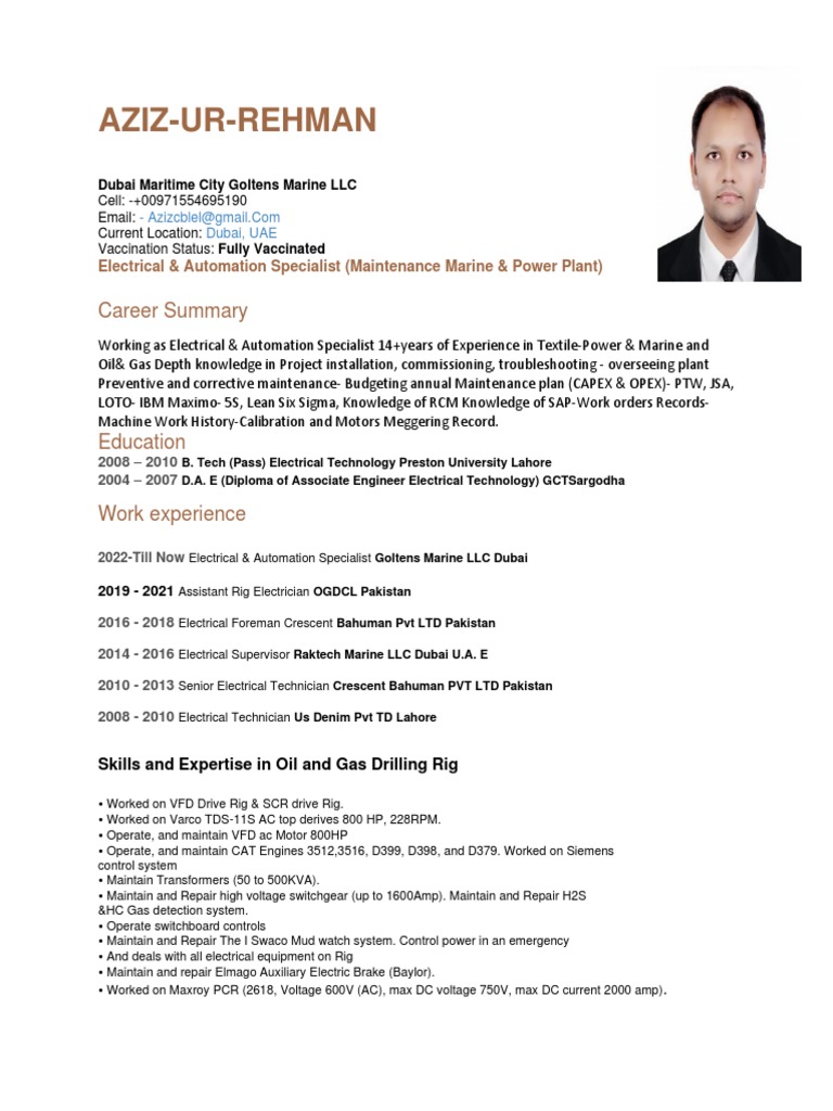 AZIZ Ur Rehman | PDF | Direct Current | Electric Motor
