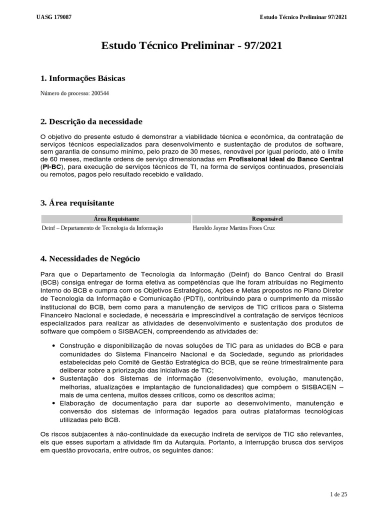 Estudo Técnico Preliminar 97 - 2021 | PDF