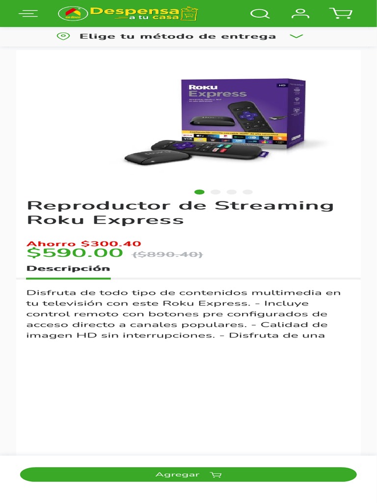 Reproductor de Streaming Roku Express Bodega Aurrera Despensa A Tu Casa ...