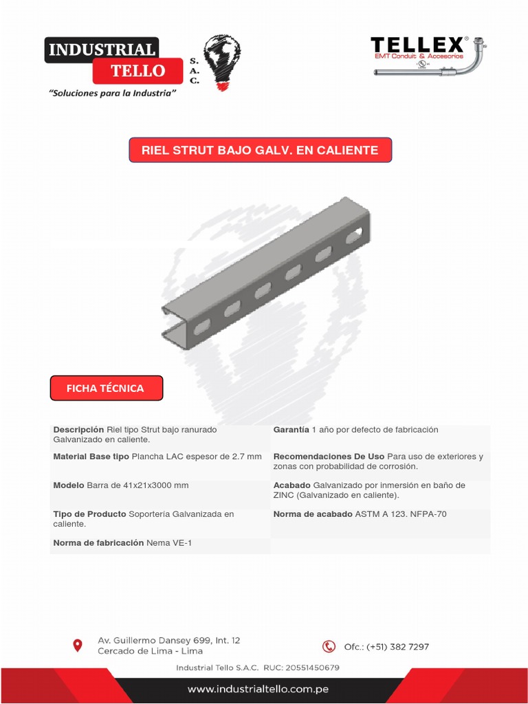 Ficha Tecnica Riel Bajo 2.7MM GC | PDF
