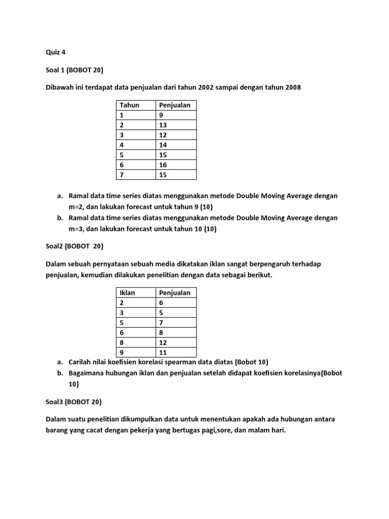 Quiz 4 2022 | PDF | Metode & Bahan Ajar | Teknologi & Rekayasa