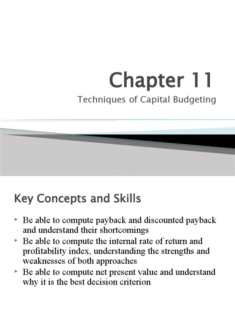 Chapter 11 Capital Budgeting | PDF | Net Present Value | Internal Rate Of Return