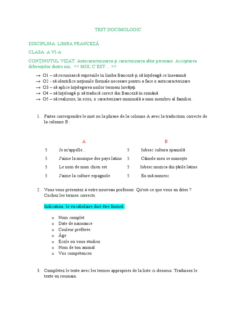 Test Docimologic | PDF