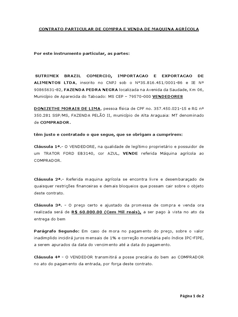 Contrato de Compra e Venda | PDF