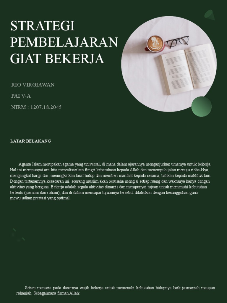 Strategi Pembelajaran Giat Bekerja | PDF