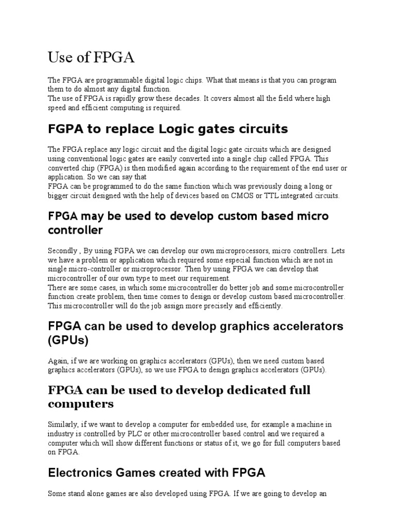 Use of FPGA | PDF