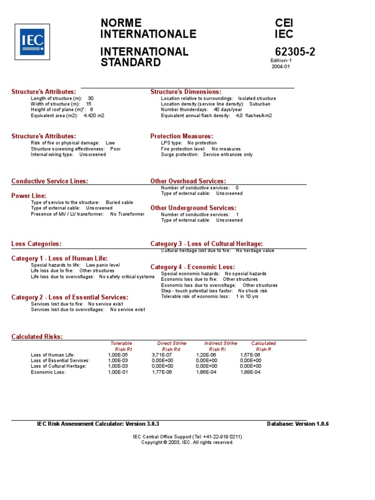 Norme CEI Internationale IEC International 62305-2 Standard | PDF | Risk | Electrical Engineering