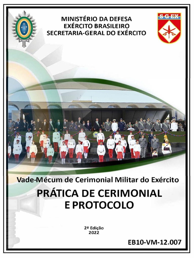 EB10-VM-12.007 - Prática de Cerimonial e Protocolo | PDF | Bandeira | Militar