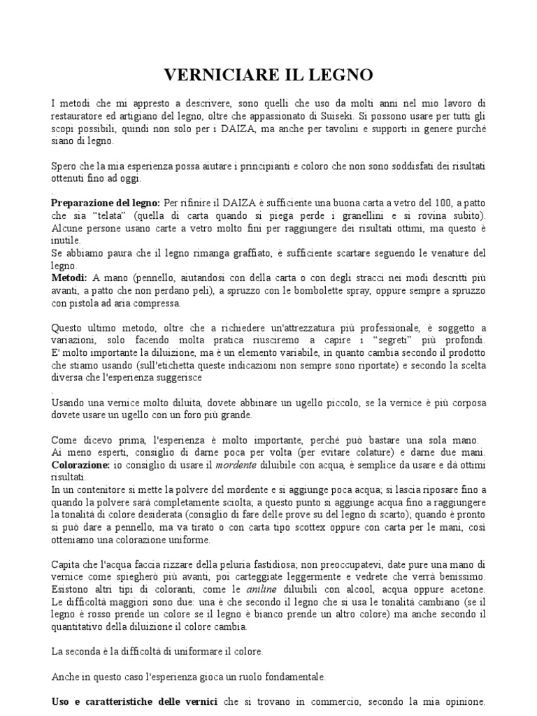 Verniciare Il Legno | PDF