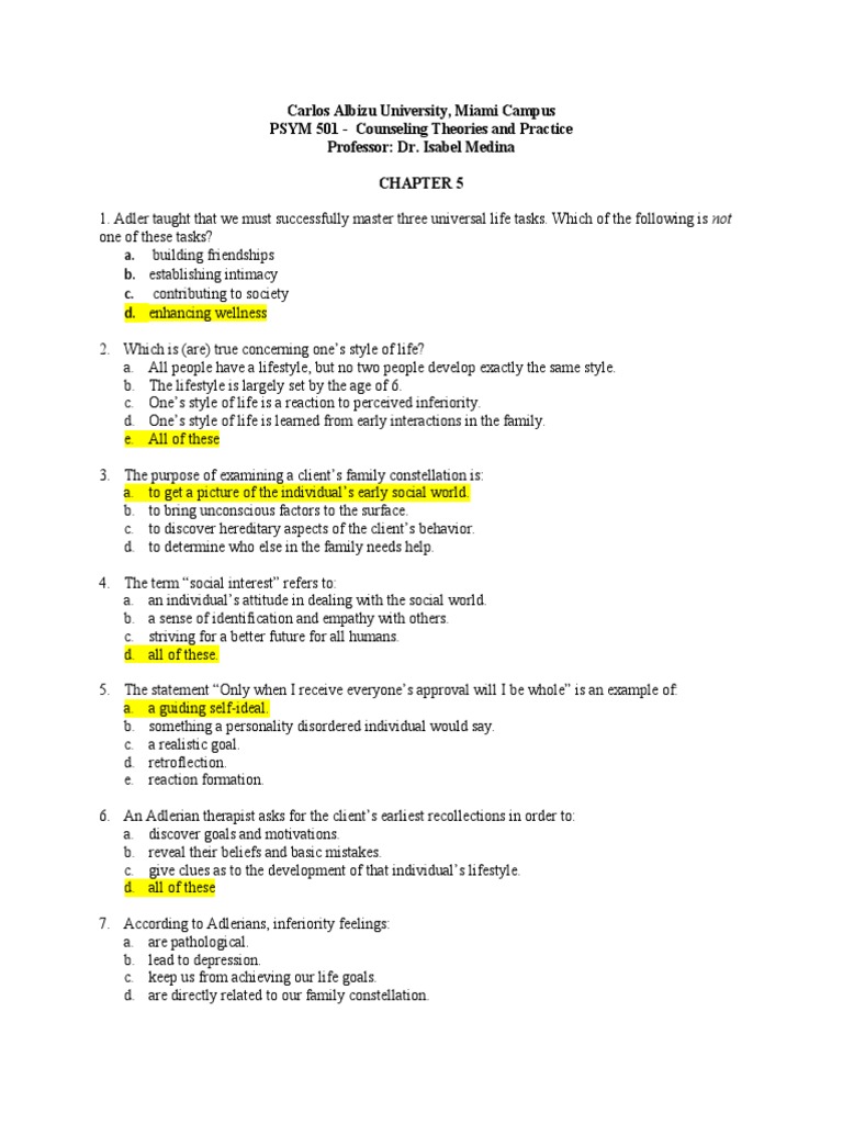 Counseling Theories Chapter from Carlos Albizu University | PDF | Psychotherapy | Psychology
