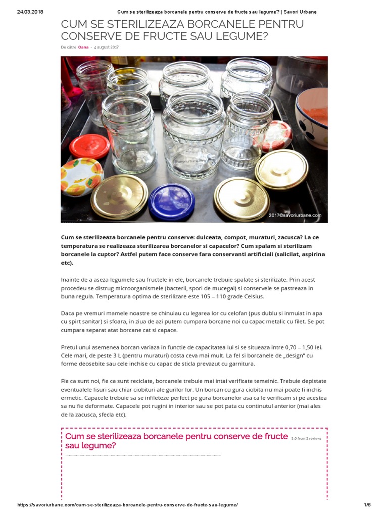 Cum Se Sterilizeaza Borcanele Pentru Conserve de Fructe Sau Legume ...