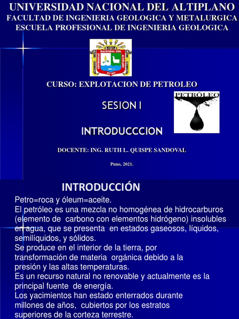 Introducción a la Explotación del Petróleo | PDF | Petróleo | Depósito ...