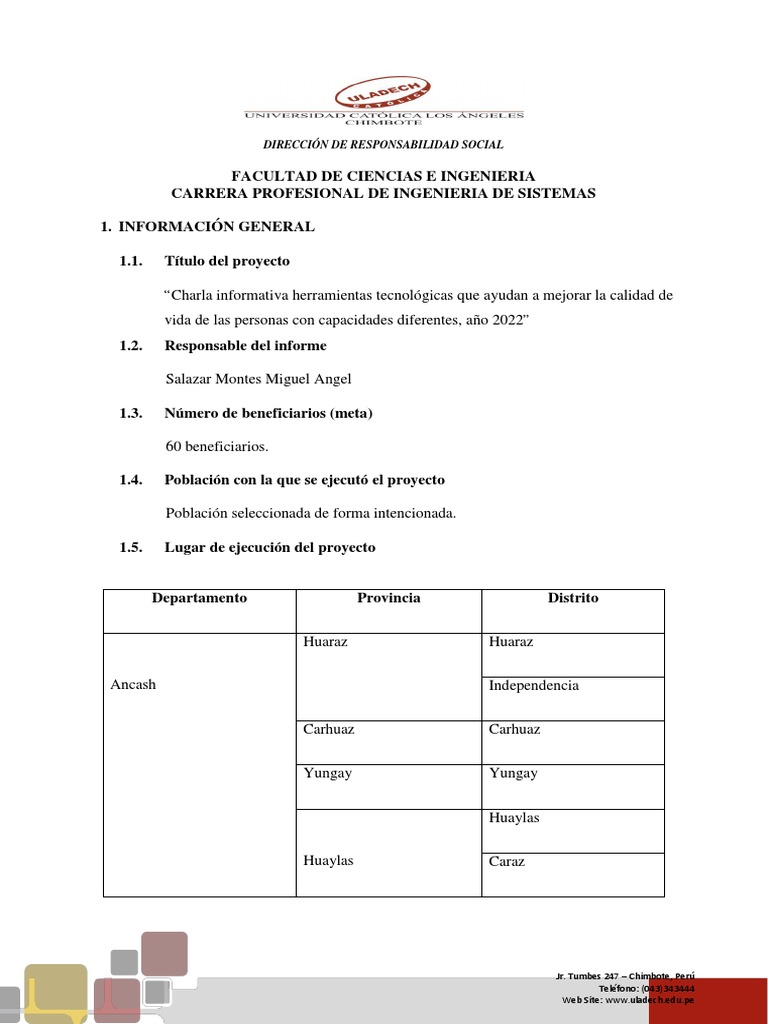Orientación Pedagógica Asíncrona #16 Presentación Del Informe Final | PDF | Invalidez ...