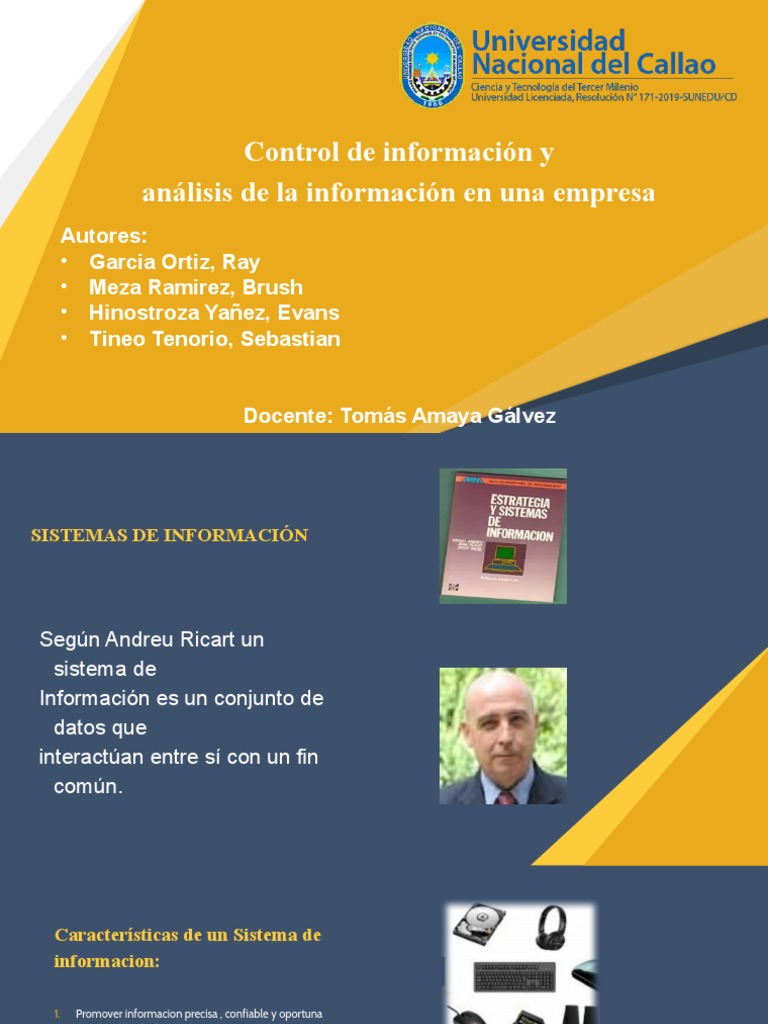 Control de Información y Análisis de Información en Una Empresa Final ...