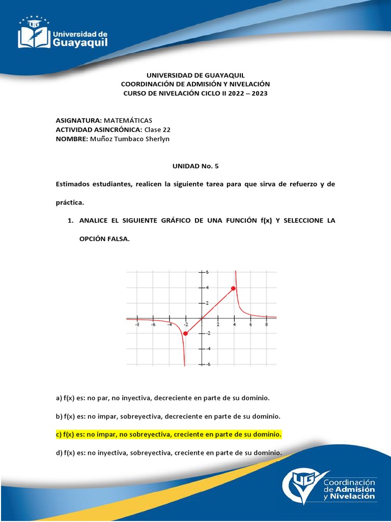 Tarea - U5 - Clase 22 - S6 | PDF