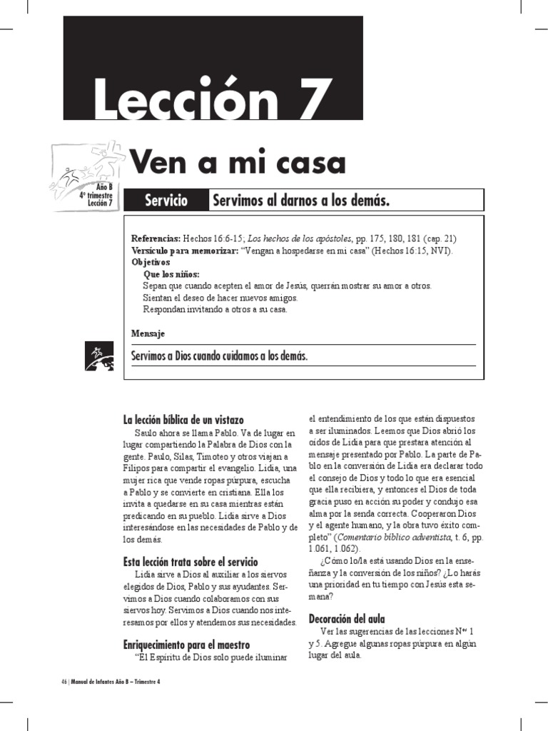Lección sobre Servicio y Cuidado Infantil | PDF | Pablo el apóstol | Jesús