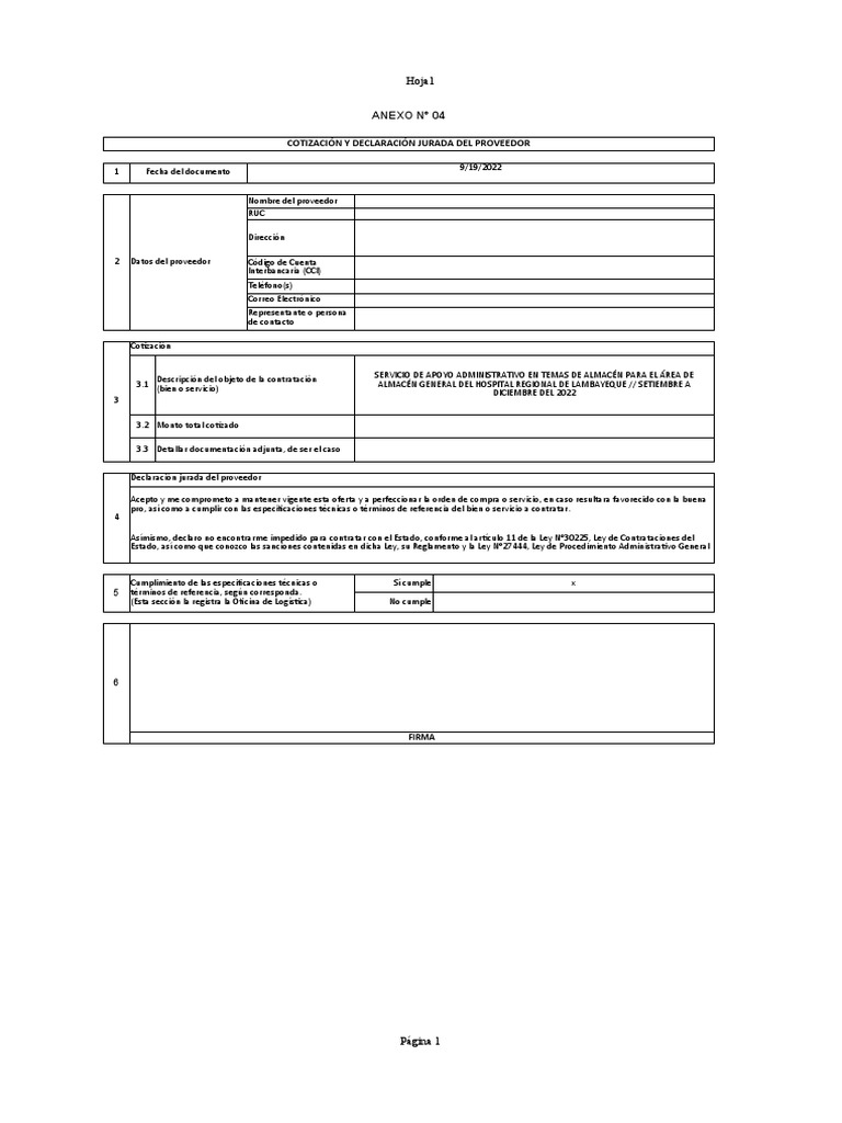 ANEXO N°04 - Vacío | PDF