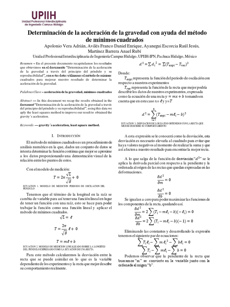 Minimos Cuadrados | PDF | Ecuaciones | Línea (geometría)