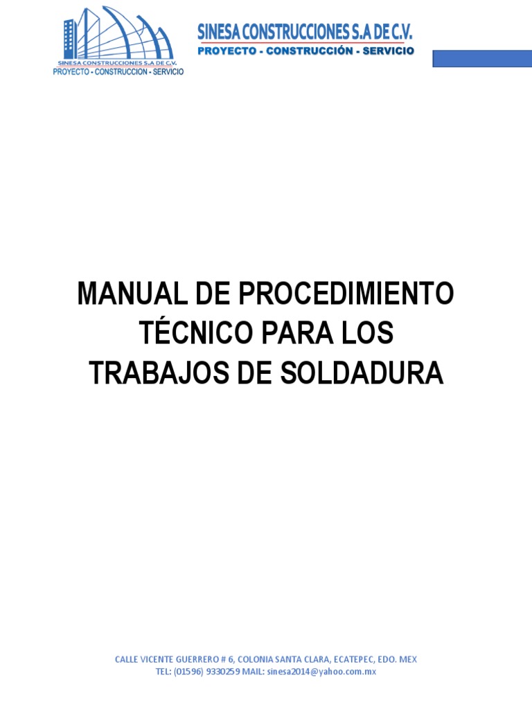 Manual Técnico de Soldadura SEO | PDF | Soldadura | Construcción