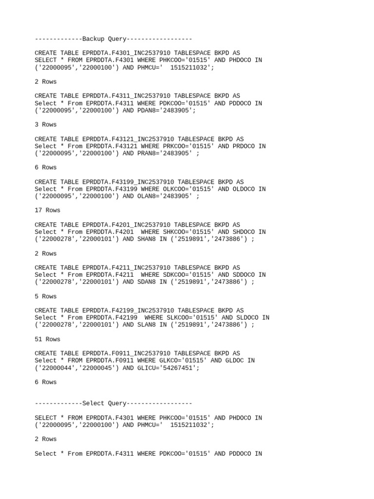 SQL Inc2537910 PRD | PDF | Data | Computer Programming