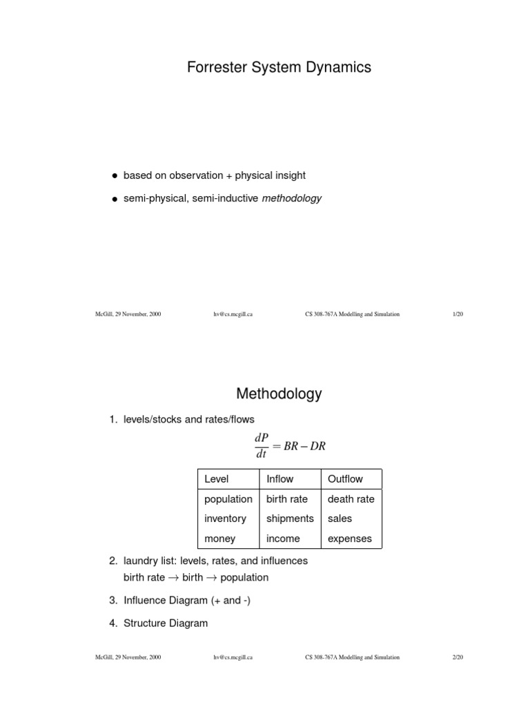 Forrester System Dynamics - Lecture | PDF | Analysis | Cognition