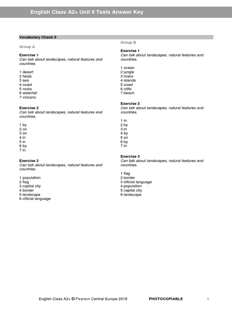 Eca2 Tests Unit 9 Key 2018 Pdf