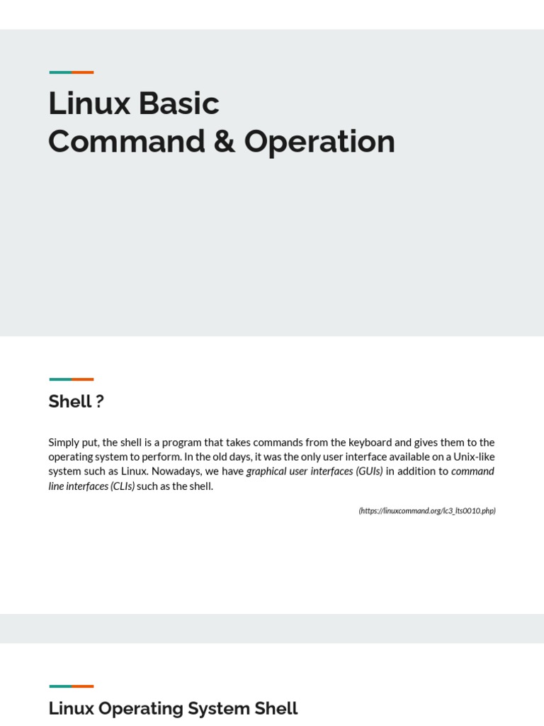 01 - Linux ITNSA - Linux Basic Command - Operation | PDF | Shell (Computing) | Command Line ...