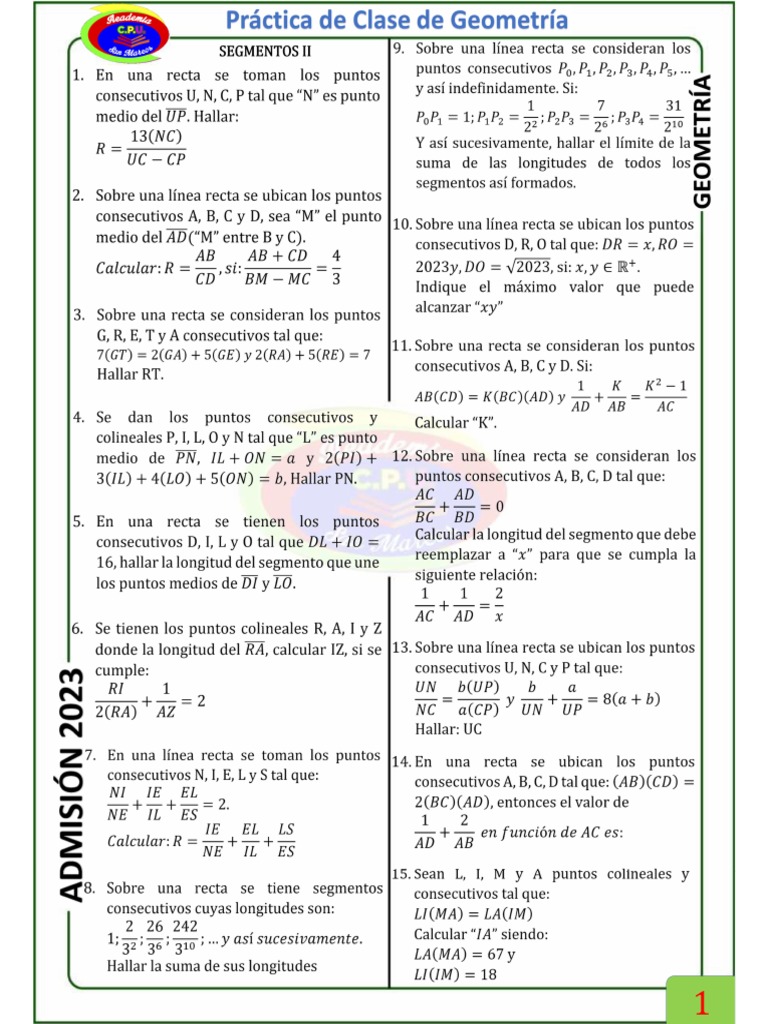 Practica de Clase - Segmentos II | PDF