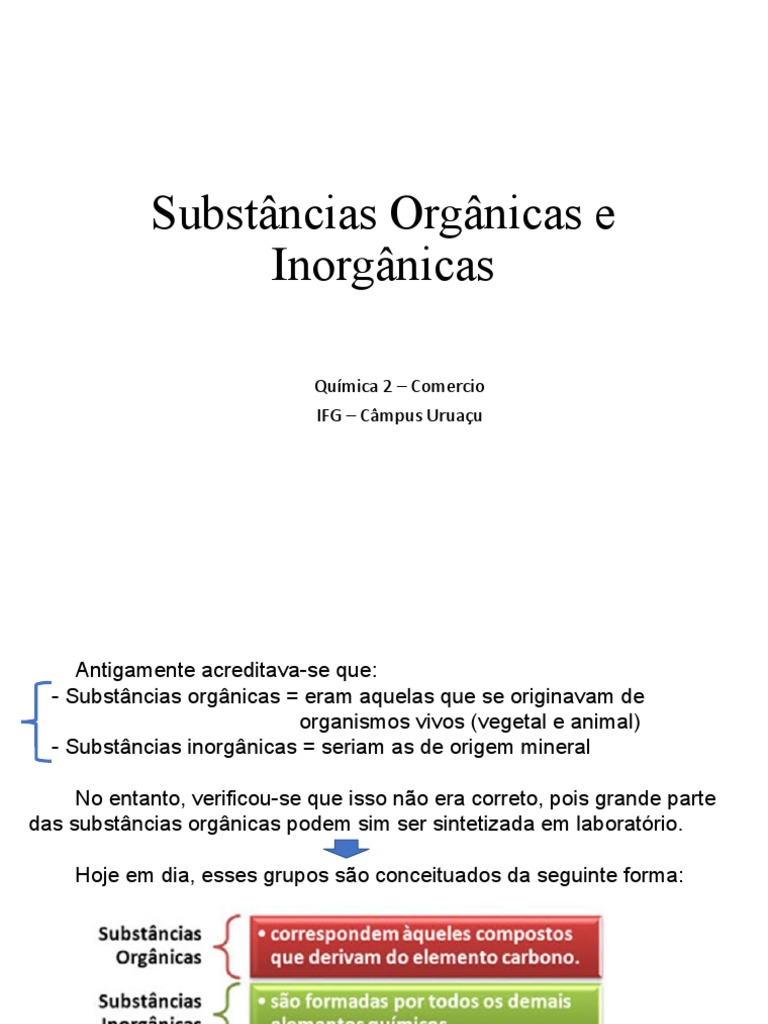 Quimica Orgânica e Inorgânica | PDF | Química | Química Orgânica