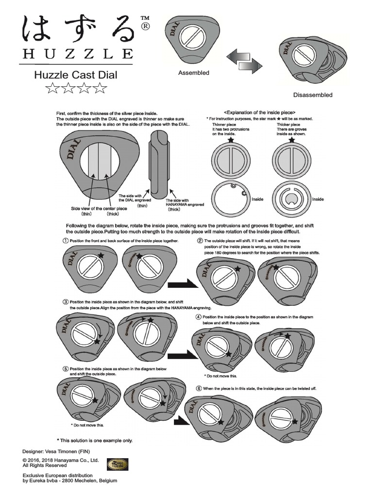 Huzzle Cast Dial Puzzle Solution Guide | PDF