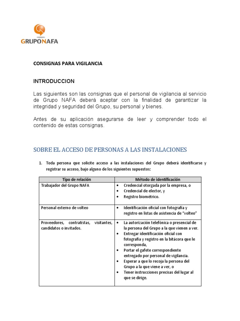 CONSIGNAS DE VIGILANCIA Actualizadas en Dic 2019 | PDF | Vigilancia