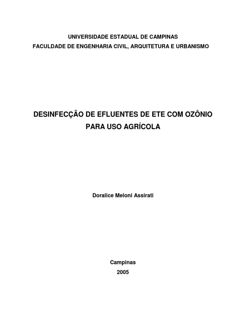 Assirati DoraliceMeloni M | PDF | Águas residuais | Ciências Físicas