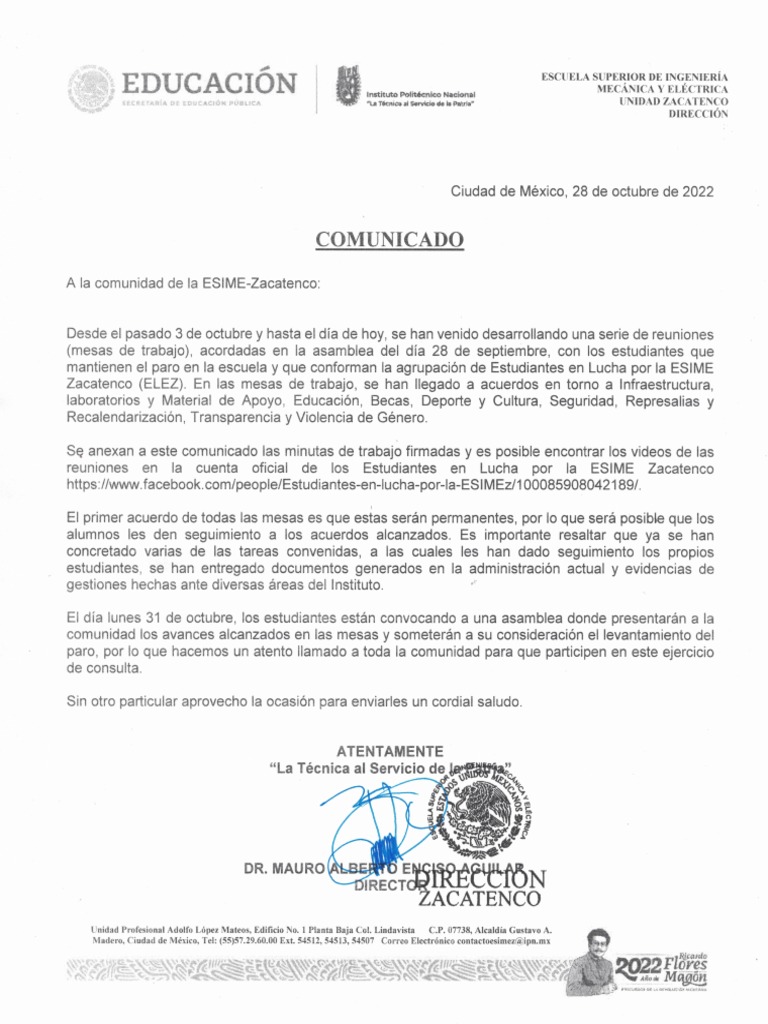 Comunicado IPN | PDF