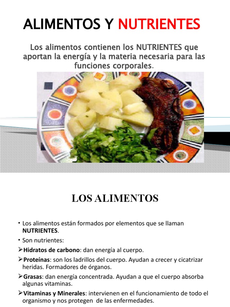 Nutrientes Esenciales en Alimentos | PDF | Nutrientes | Alimentos